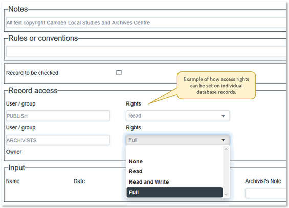 Access rights and the permissions model