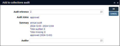 Locations checking: Collections audit and Collections audit items